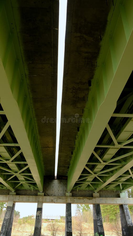 Iron Bridge Structure Bottom View Stock Photo - Image of corridor ...