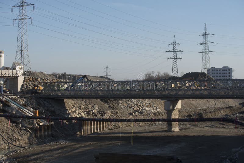 Iron Bridge in Truss Construction Stock Photo - Image of route, mobile ...