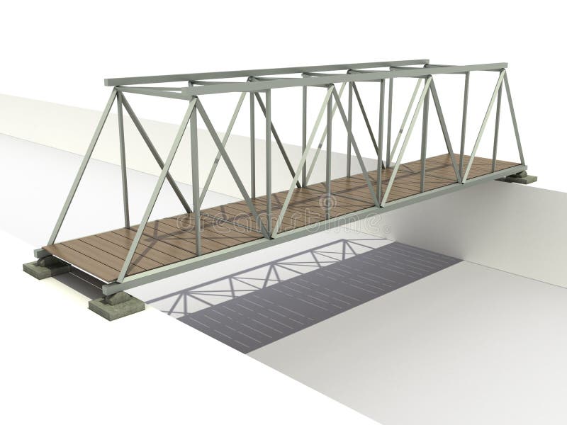 An Iron Bridge Across the River To the Other Side. Stock Vector ...