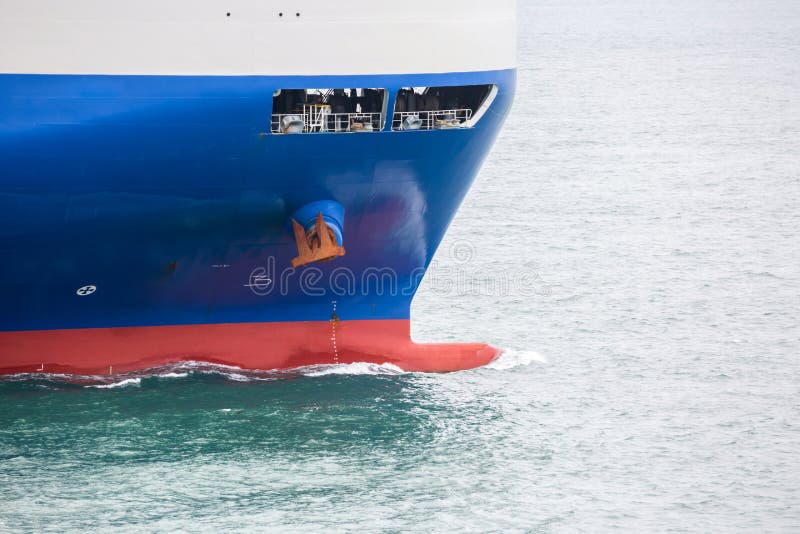 Iron Bulb in the Bow of a Big Ship Sailing Stock Image - Image of ...