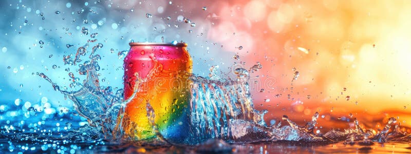 Iron Can with Soda Spray. Selective Focus Stock Illustration ...