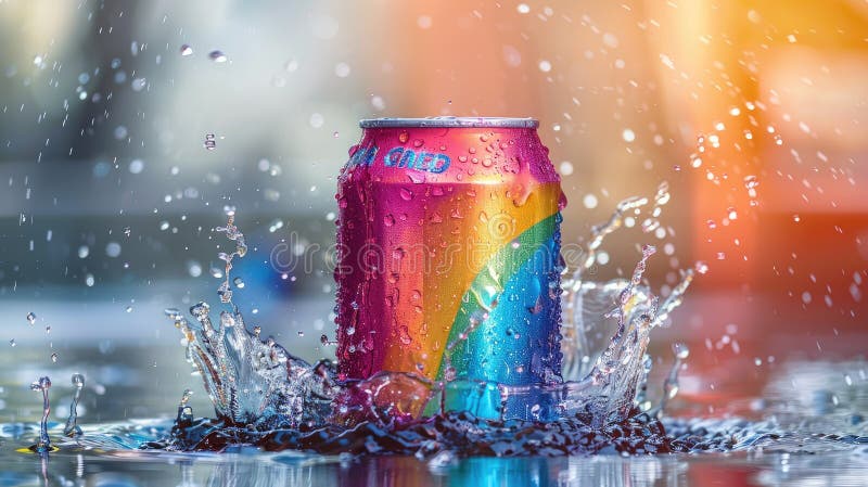 Iron Can with Soda Spray. Selective Focus Stock Illustration ...
