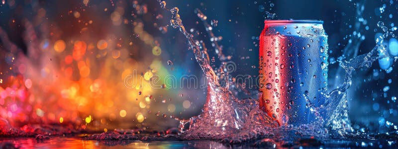 Iron Can with Soda Spray. Selective Focus Stock Illustration ...