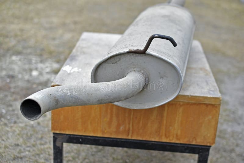 Iron Car Exhaust Pipe Under Repair Close-up Stock Photo - Image of ...