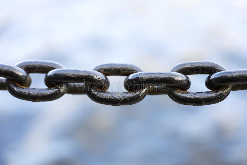 An Iron Chain. Close-up, the Concept of Strength, Mutual Assistance ...