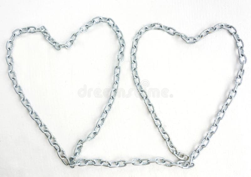 Iron chain in heart form stock image. Image of render - 80551953