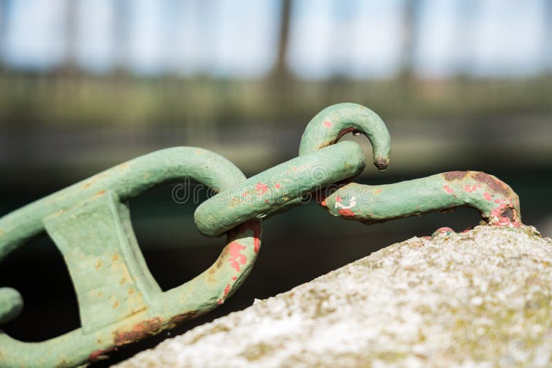 Iron chain on a pole stock image. Image of beautiful - 142274803