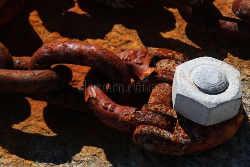 Chain and with nut stock photo. Image of stable, thread - 124615432