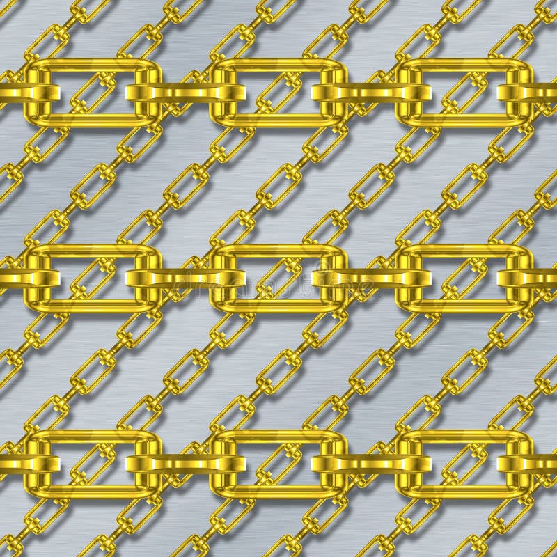 Iron Chains with Metal Panels Seamless Texture Stock Illustration ...
