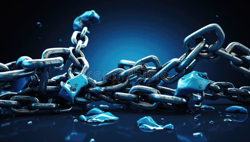 Iron Chains . Steel Chains . Broken Chain Stock Illustration ...