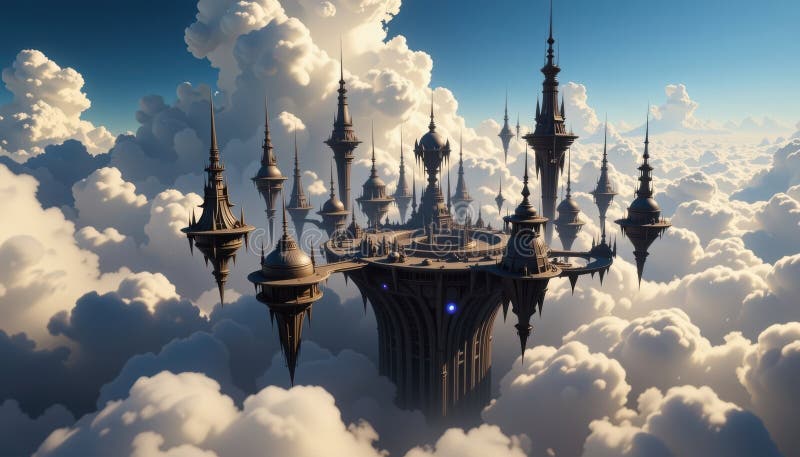 The Iron Cloud Labyrinth, Floating Atop Superheated Storm Clouds Stock ...