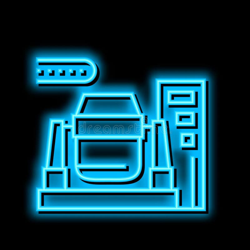 Iron or Coal Processing Plants Neon Glow Icon Illustration Stock Vector ...