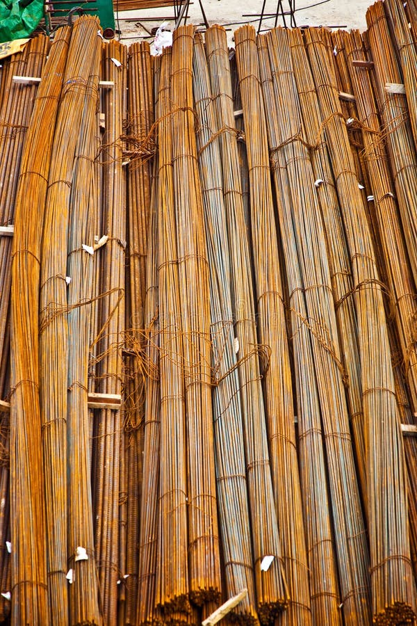 Iron Rod at a Concrete Foundation with Wet Cement Stock Image - Image ...