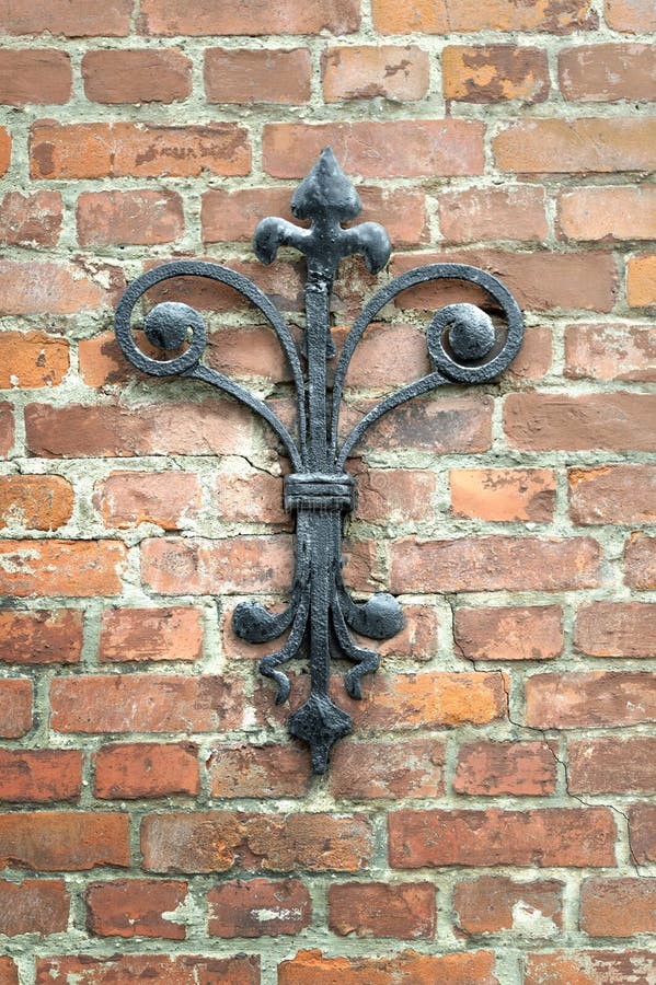 Iron Construction in Brick Wall Stock Image - Image of design, rough ...
