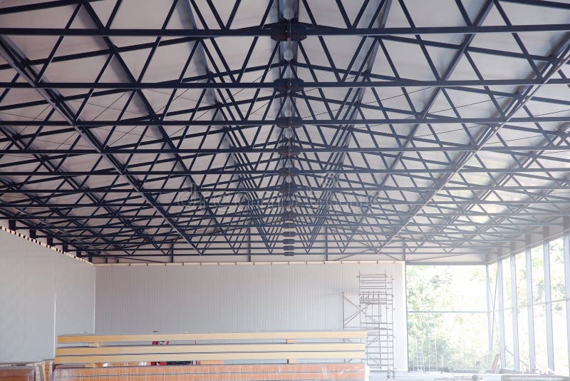 Iron Construction Frame of Industrial Storage Building Under ...