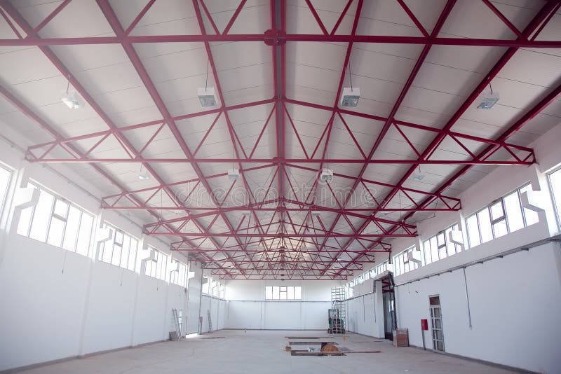 Iron Construction Frame of Industrial Storage Building Under ...