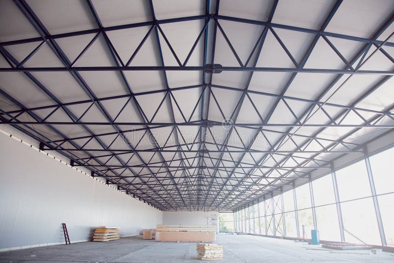 Iron Construction Frame of Industrial Storage Building Under ...