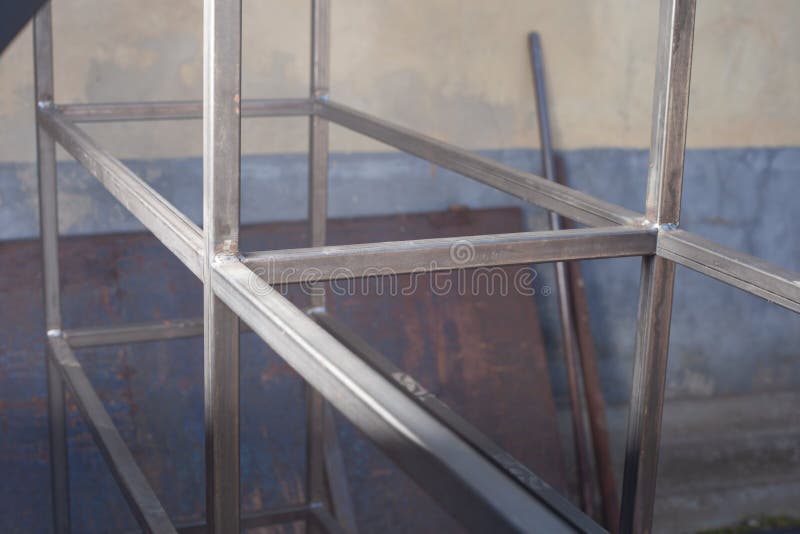 Iron Construction Made of Profile, Which Was Welded Stock Photo - Image ...