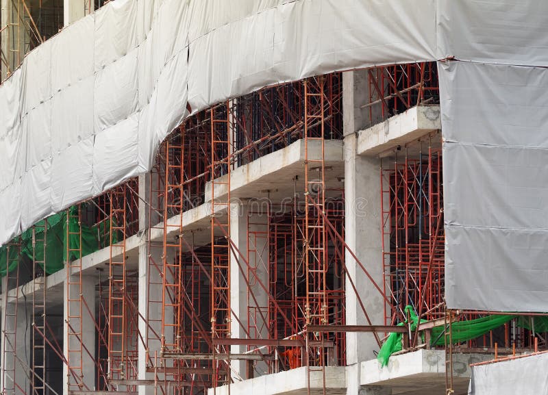 Iron Construction Scaffolding Stock Image - Image of industrial, worker ...