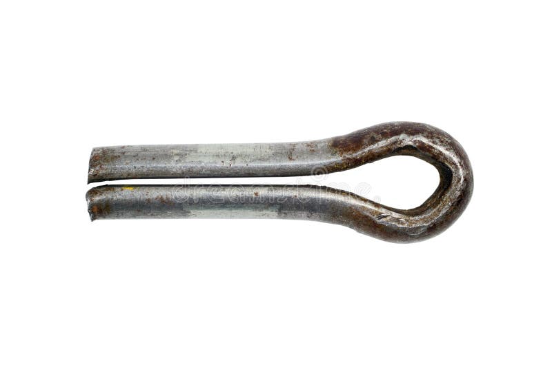 Iron Cotter Pin on a White Background. Stock Photo - Image of ...