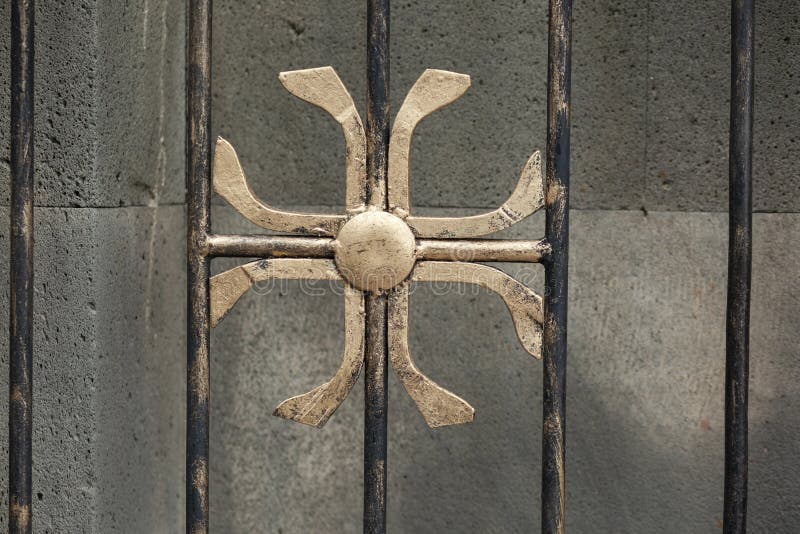 Iron Cross in the Church Gate Stock Photo - Image of belief, worship ...
