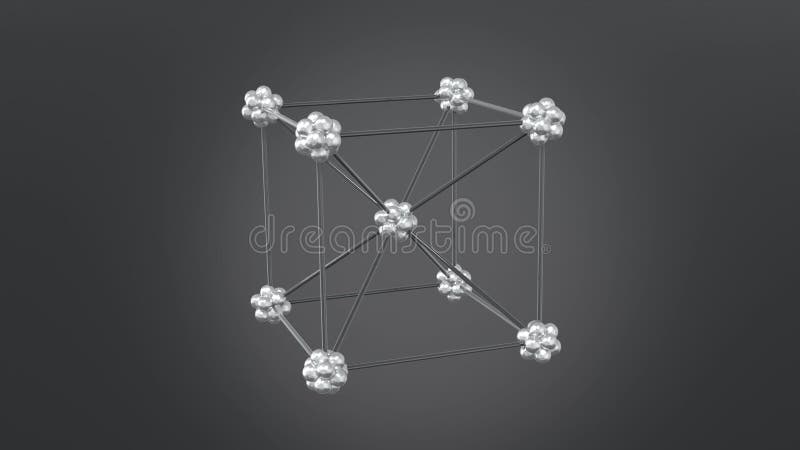 Iron Crystal Lattice Model 3d Animation. Stock Video - Video of ...