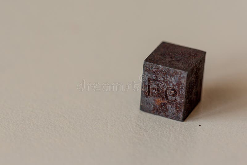 Iron Cube with Element Name Fe on it Stock Photo - Image of element ...