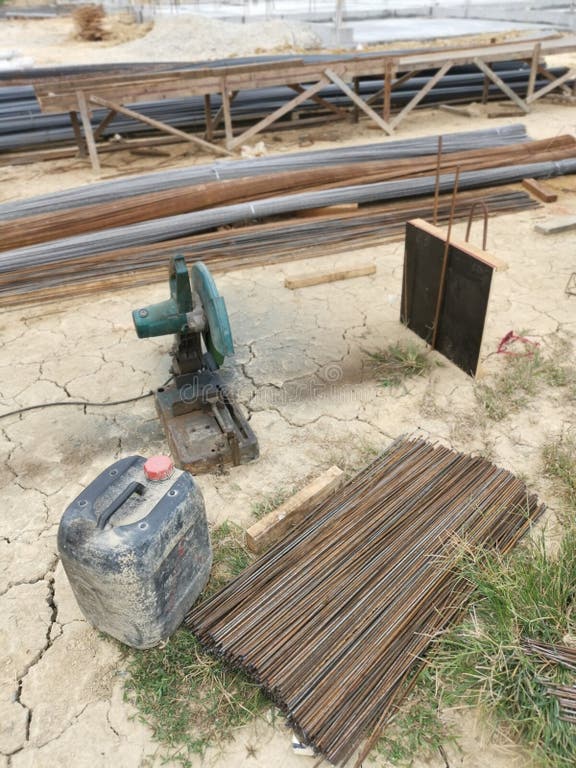 Iron Cutter Machine on the Ground at the Construction Site. Stock Image ...