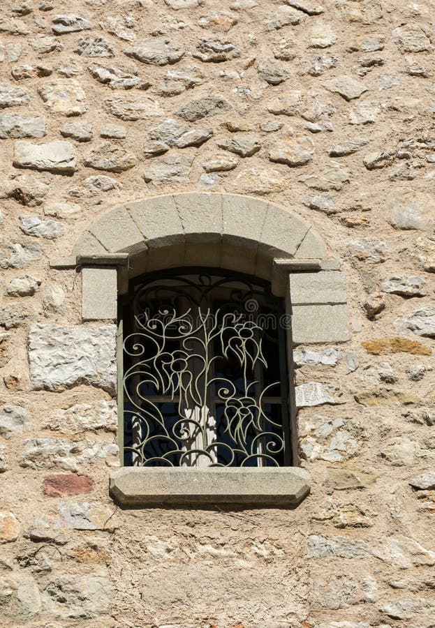 Iron, Decorative Lattice in the Window of a Stone House. Provence ...
