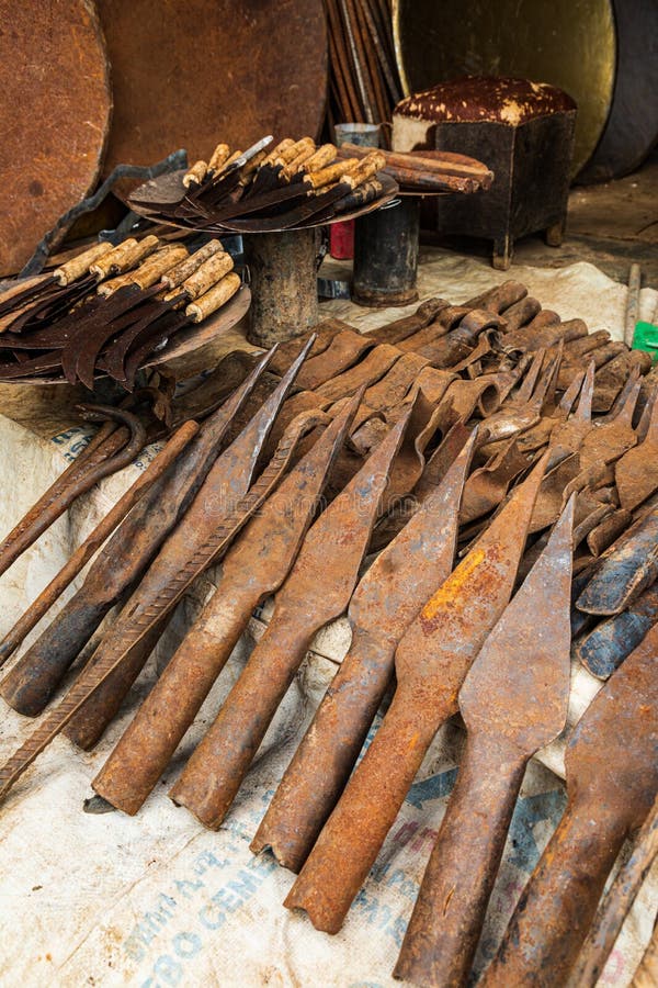 Iron Digging Tools for Sale at the Market in Debark Stock Image - Image ...