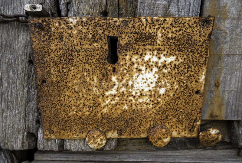 Iron door lock stock photo. Image of entry, doorway - 267762758