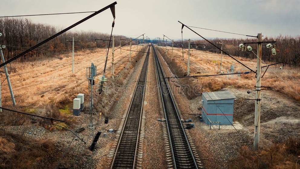Iron dorga. Autumn steppe. stock image. Image of waterway - 262553379
