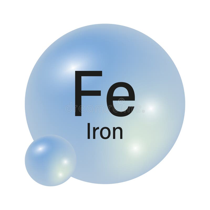 Iron Element Icon. Fe Symbol. Blue Gradient Spheres. Vector ...