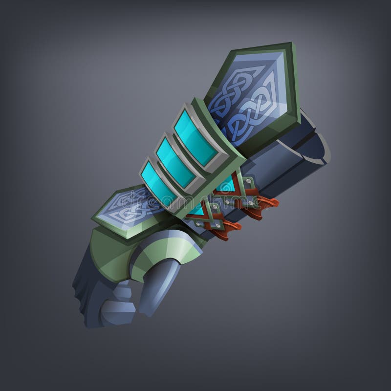 Iron Fantasy Armor Hand Glove for Game or Cards. Stock Vector ...