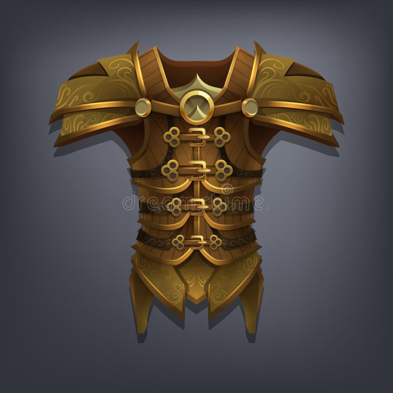 Iron Fantasy Chest Armor for Game or Cards. Stock Vector - Illustration ...