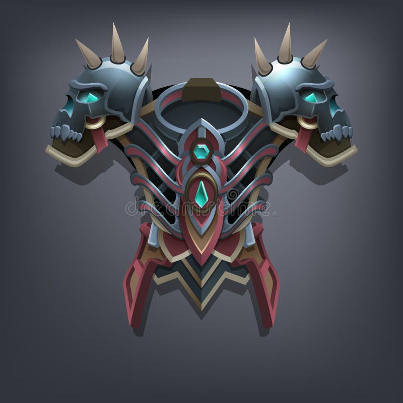 Iron Fantasy Armor Helmet for Game or Cards. Stock Vector ...