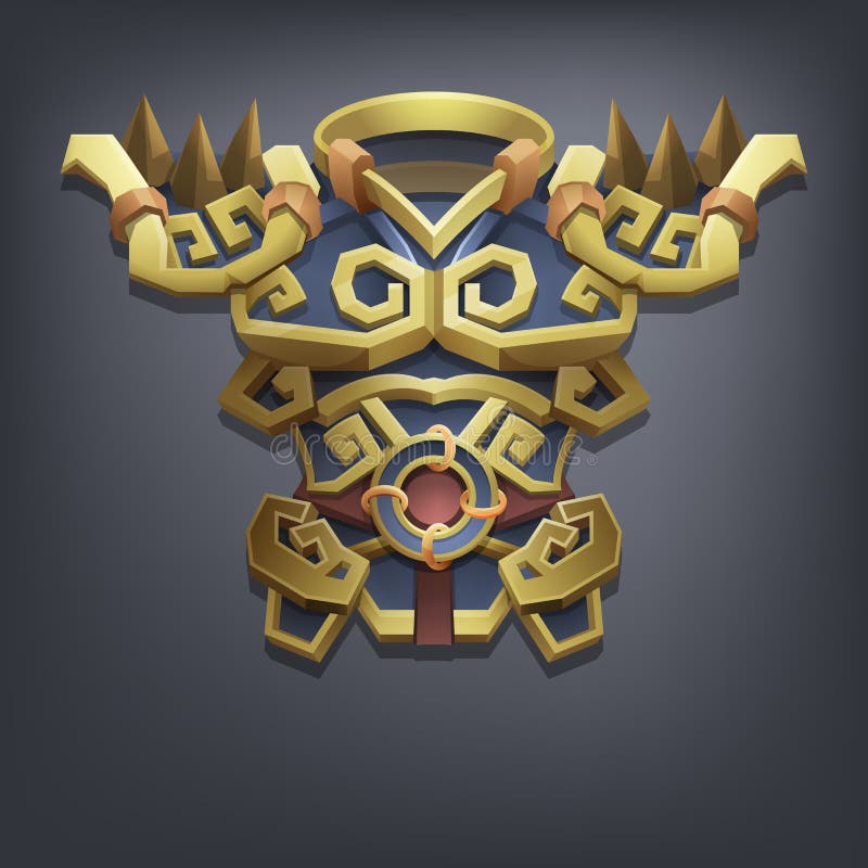 Iron Fantasy Chest Armor for Game or Cards. Stock Vector - Illustration ...