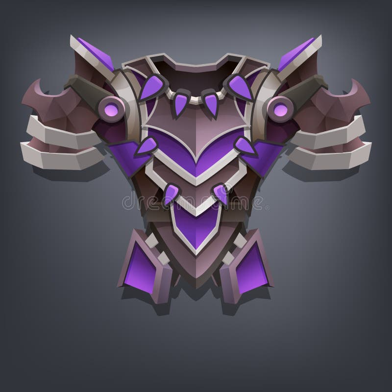 Iron Fantasy Chest Armor for Game or Cards. Stock Vector - Illustration ...
