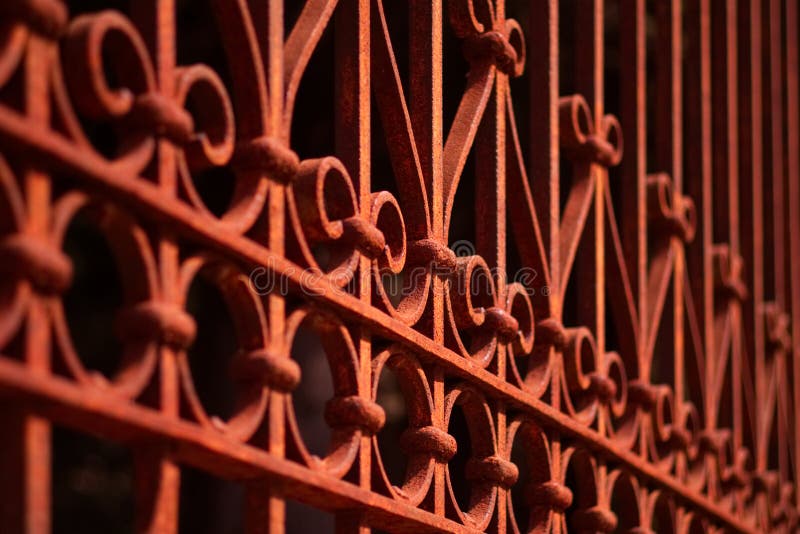 Wrought iron fence stock photo. Image of iron, rock, spikes - 6171278