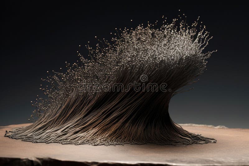 Iron Filings Aligning with Invisible Magnetic Lines Stock Illustration ...