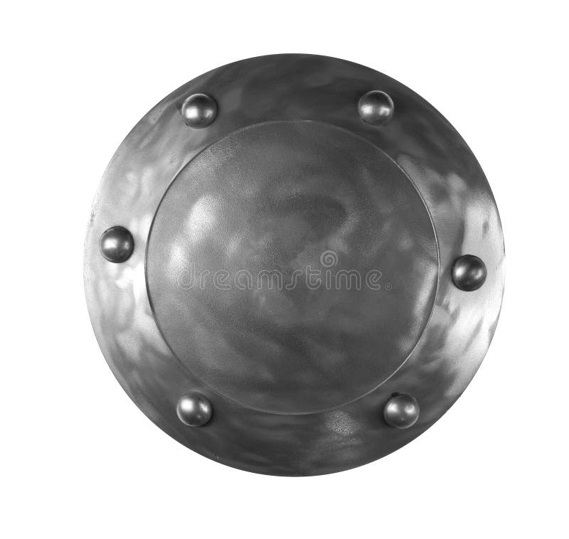 Iron Forged Shield Isolated on Background Stock Photo - Image of weapon ...