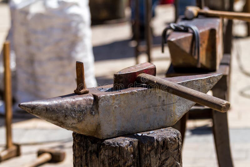 Iron forging stock photo. Image of anvil, metallic, black - 32471312