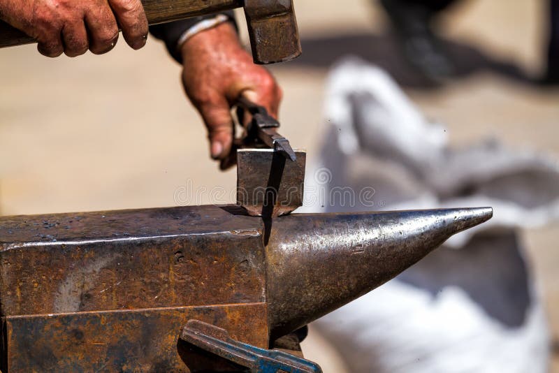 Iron forging stock photo. Image of anvil, metallic, black - 32471312
