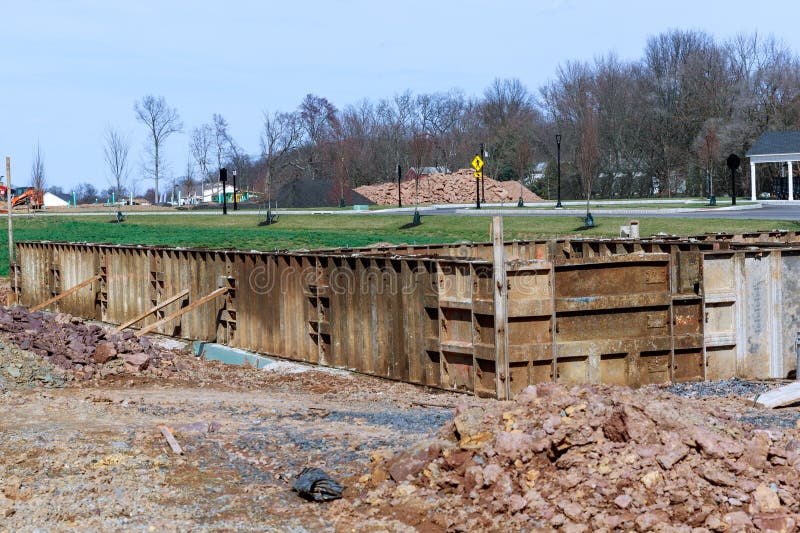 Iron Formwork Foundations House Site Steel Frame Ground Metal Steel ...