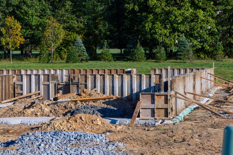 Iron Formwork for Foundation Stock Photo - Image of technology, rebar ...