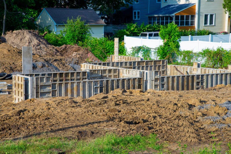 Iron Formwork Foundations House Site Steel Frame Ground Metal Steel ...