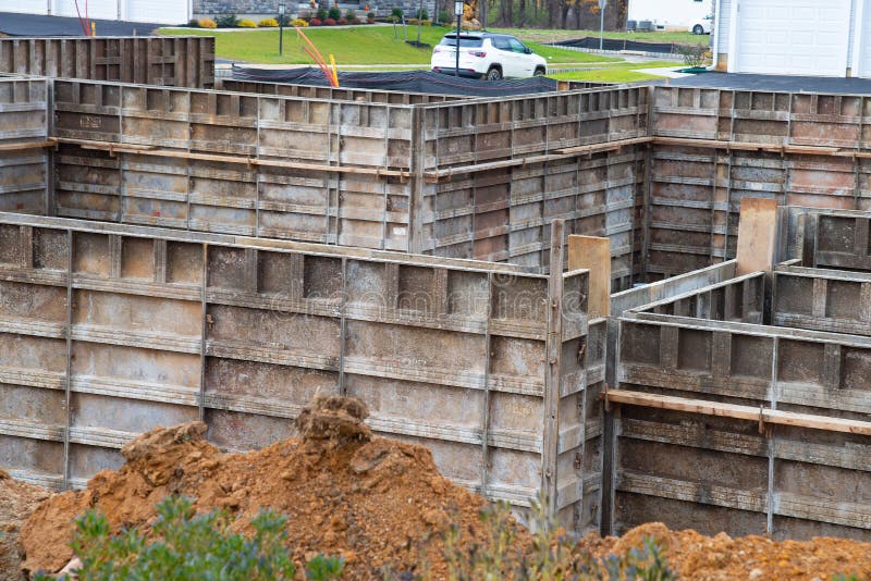 Formwork for a new house stock photo. Image of engineering - 198175726