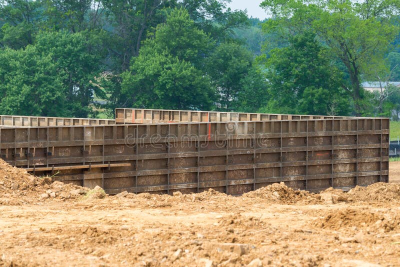 Iron Formwork Foundation House Site Steel Frame Cement Hard Stock Image ...