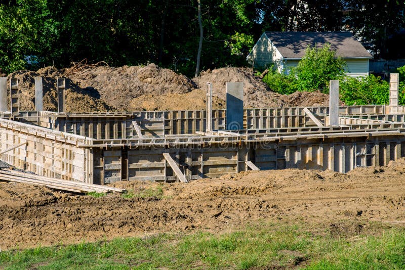 Iron Formwork Foundations House Site Steel Frame Ground Metal Steel ...