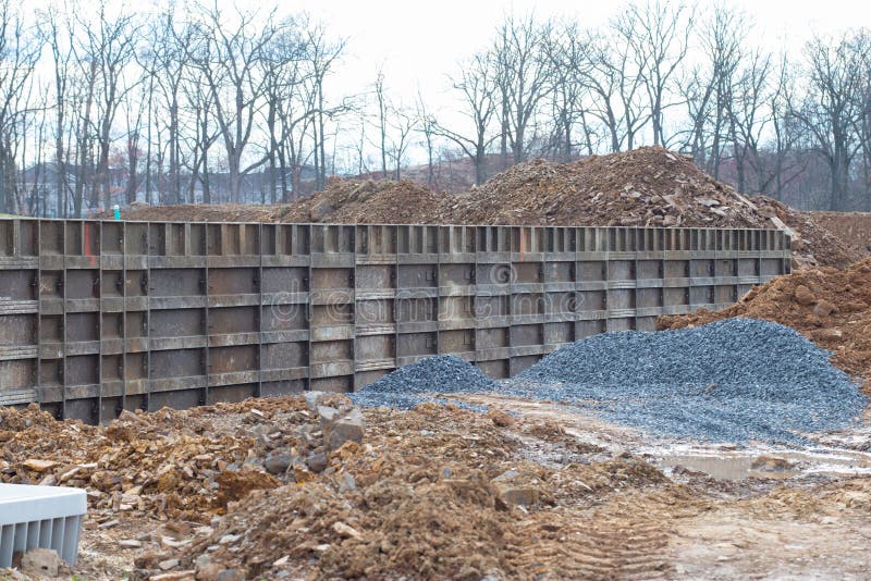 Iron Formwork Foundations House Site Steel Frame Ground Stock Photo ...